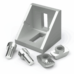 30 x 30 Bracket with Fixings - BR only - KJN Aluminium Profile