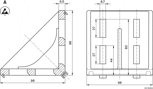 100 x 100 Bracket - BR only - KJN Aluminium Profile