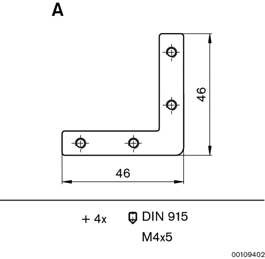 Mitre Bracket 6 slot - BR only - KJN Aluminium Profile