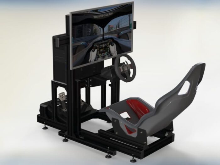 Sim Rig PC Shelf - Black - KJN Aluminium Profile