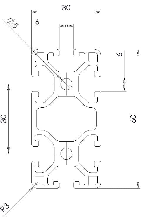 30 x 30L IR Profile - KJN Aluminium Profile