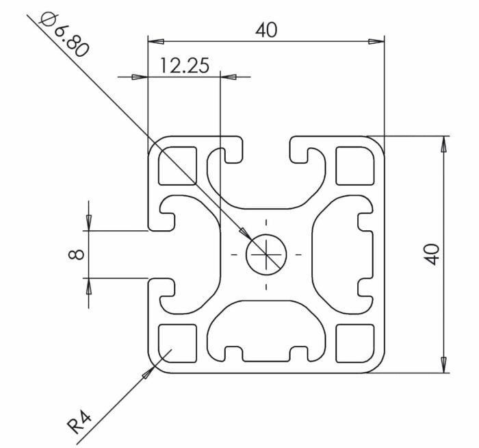 40 X 40 2N90 IR Profile - KJN Aluminium Profile