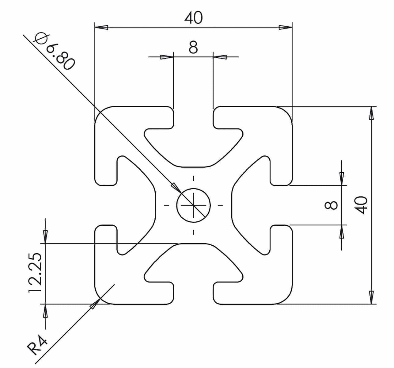 40 x 40 IR Profile - KJN Aluminium Profile