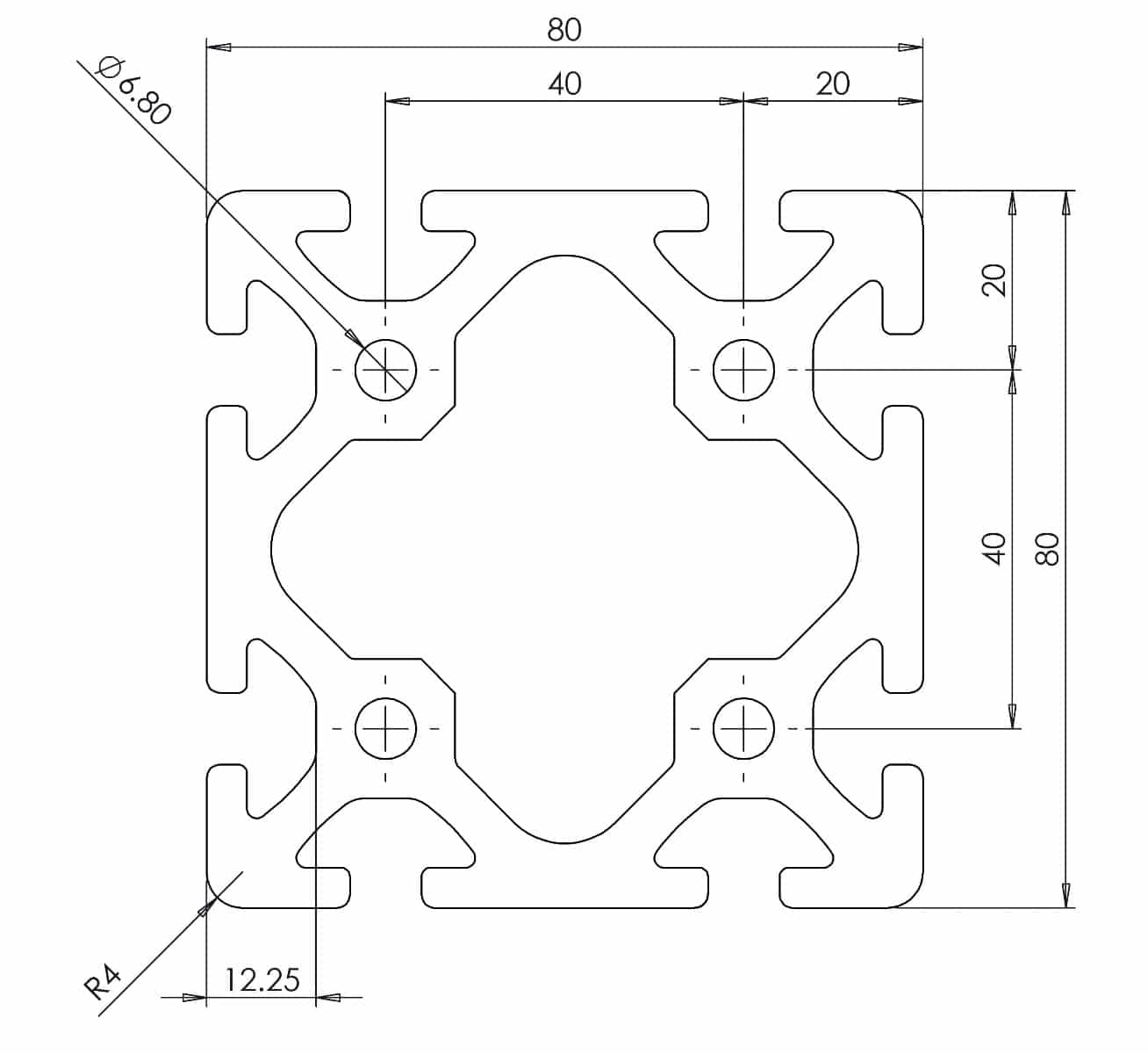 8mm Slot IR Profile - KJN Aluminium Profile