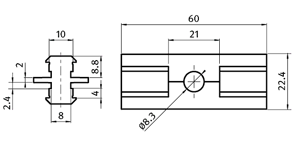 Slider (BR 8 & 10 Slot) - KJN Aluminium Profile
