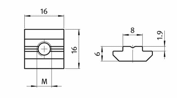 M5 SLIDE BLOCK - KJN Aluminium Profile