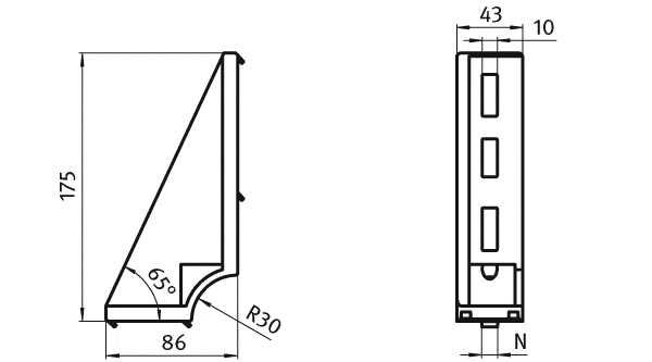 45x180 Multi Purpose Bracket - BR only - KJN Aluminium Profile