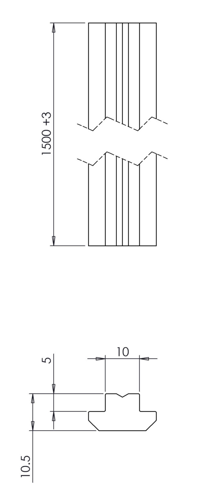 Slide Block Rod (1500mm) - KJN Aluminium Profile