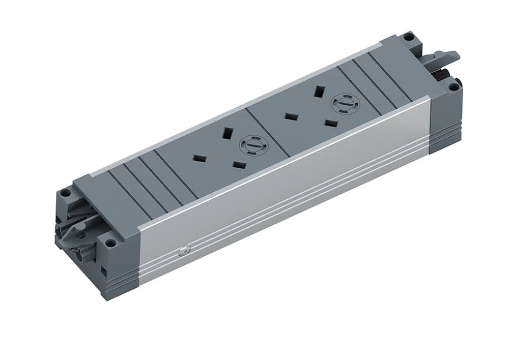 2 Socket Outlet Power Strip - KJN Aluminium Profile