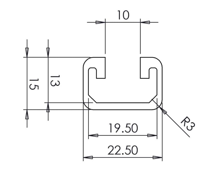 60 x 60 H Profile - KJN Aluminium Profile