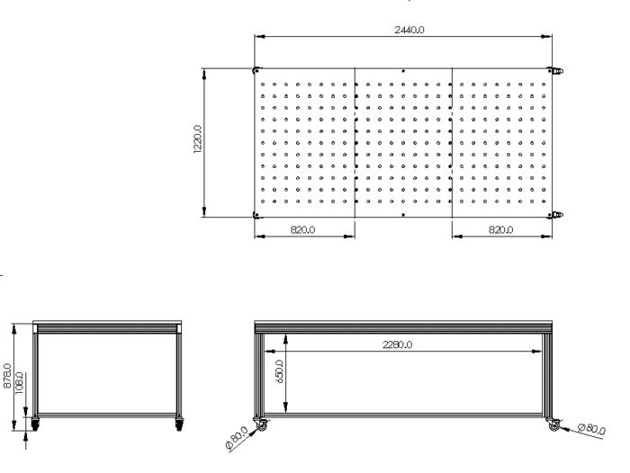 MFT Bench Framework with additional cross members - KJN Aluminium Profile